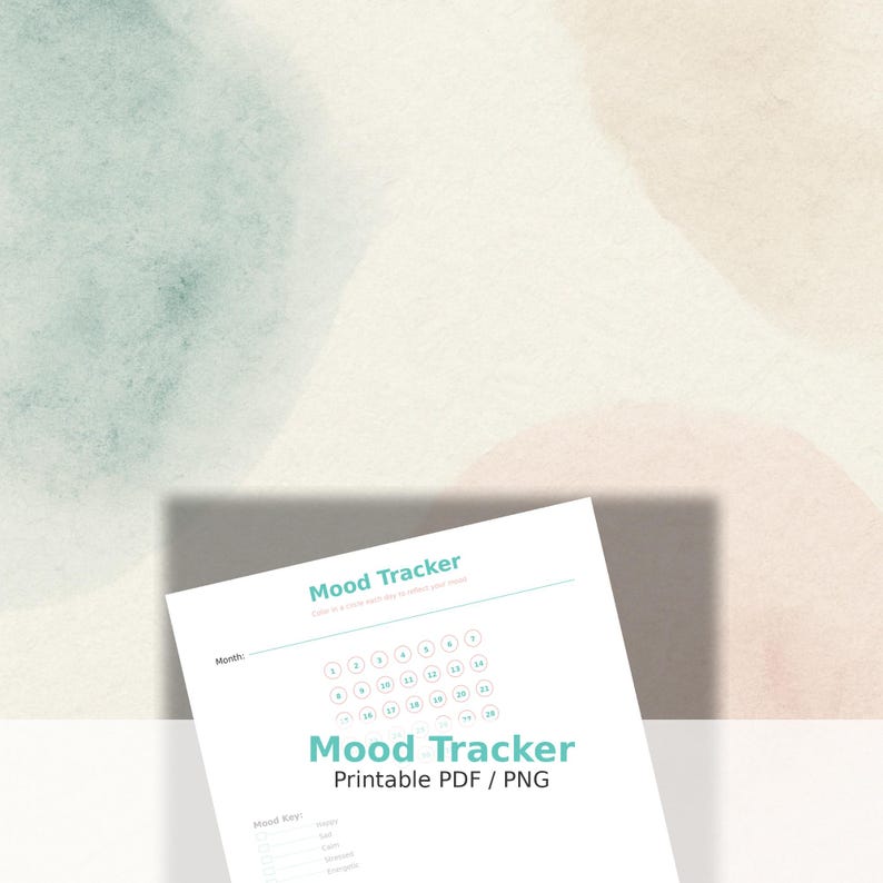 Mood Tracker Printable – Mood Journal, Mental Health Planner, Digital ...