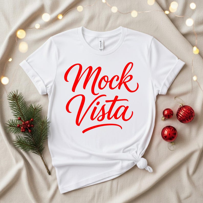 Christmas T-shirt Mockup Bundle | Bella Canvas 3001 | Red, Black, Green ...