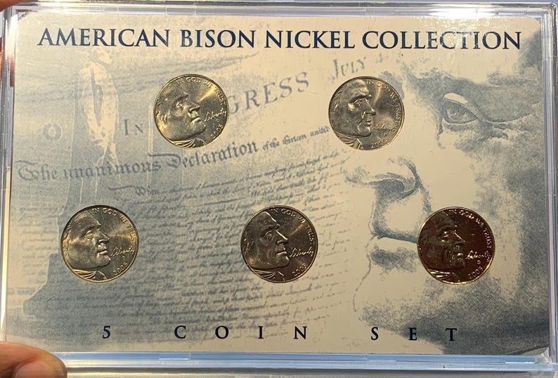 American Bison Nickel Collection Coin Set - Etsy
