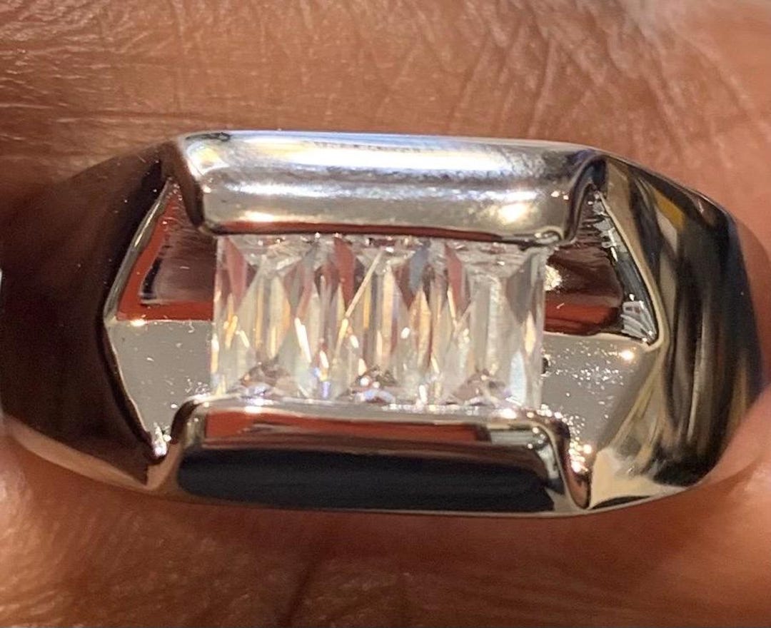 Tycoon Simulated Baguette Diamond Ring by JTV - Etsy