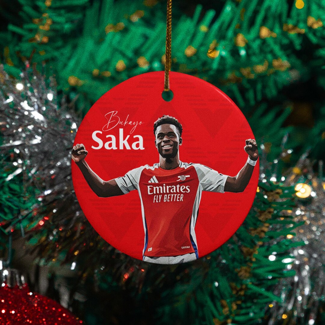 Arsenal Soccer Ornament, Bukayo Saka Fan Design (custom Name, Ceramic ...