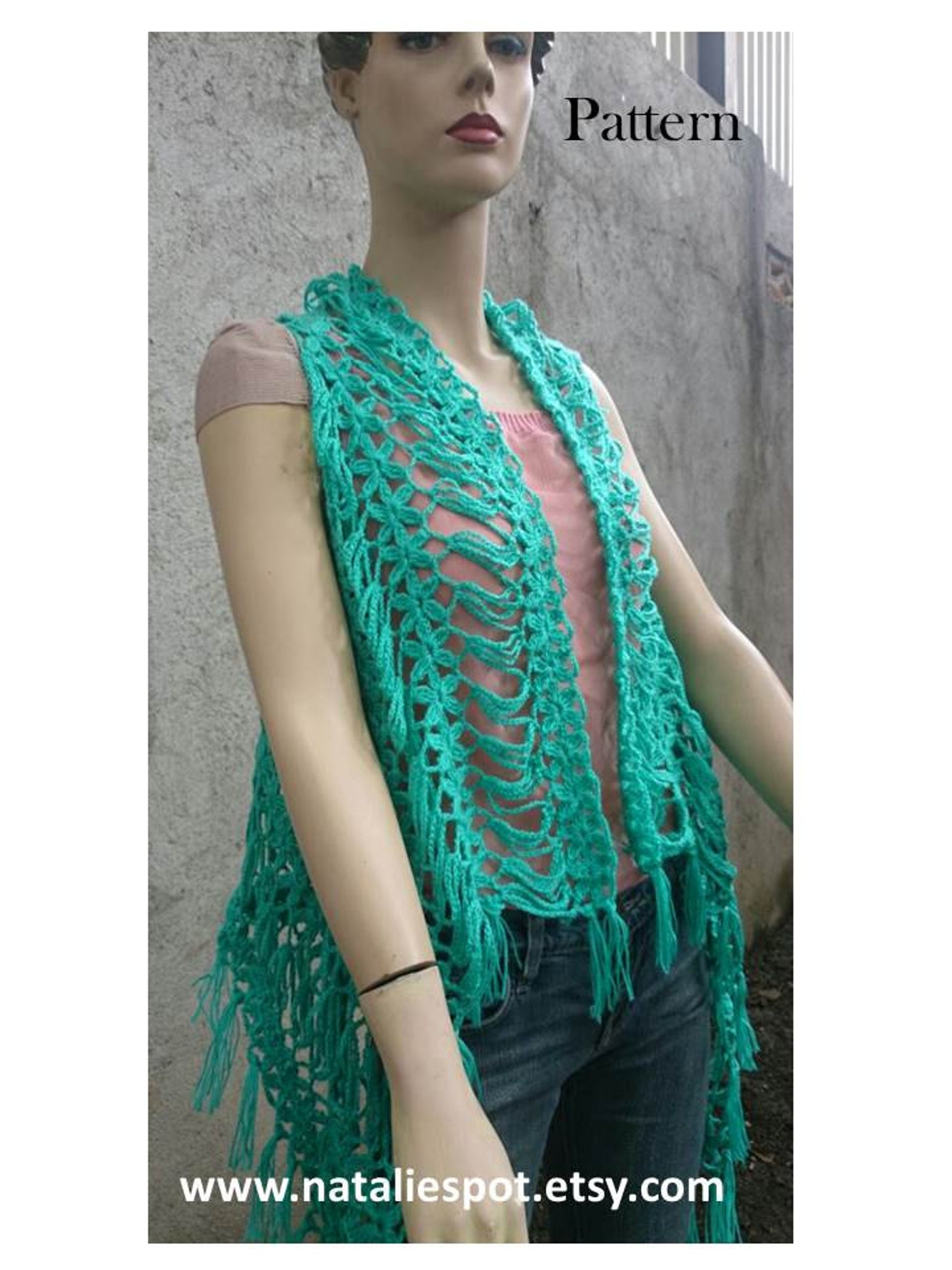 INSTANT DOWNLOAD Splendid One Size Vest – Shrug Summer Crochet Pattern ...