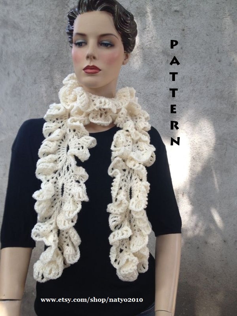 INSTANT DOWNLOAD Ruffled Cute Crochet Scarf Pdf Pattern | Etsy