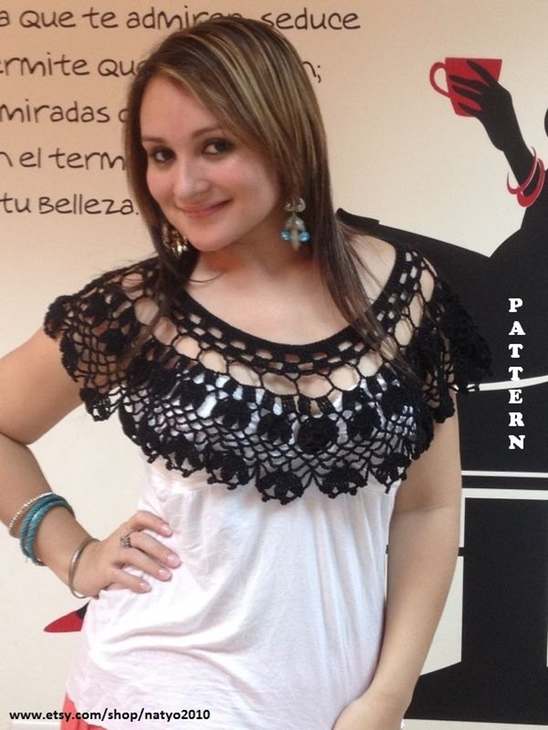 INSTANT DOWNLOAD Cleopatra Capelet Shrug Collar Shawl or Bolero Crochet ...