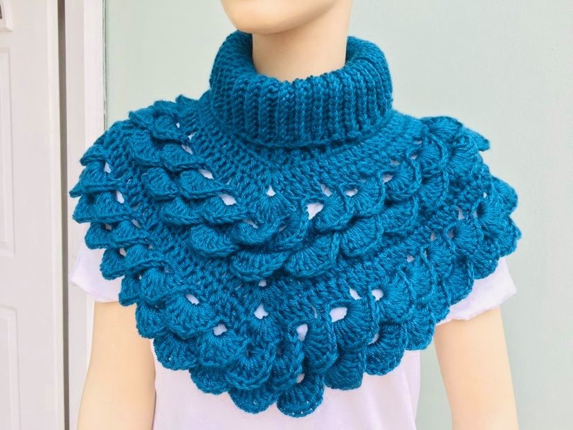 The Wavy Shells Cowl Scarf Neck Warmer- Crochet Pattern PDF INSTANT ...