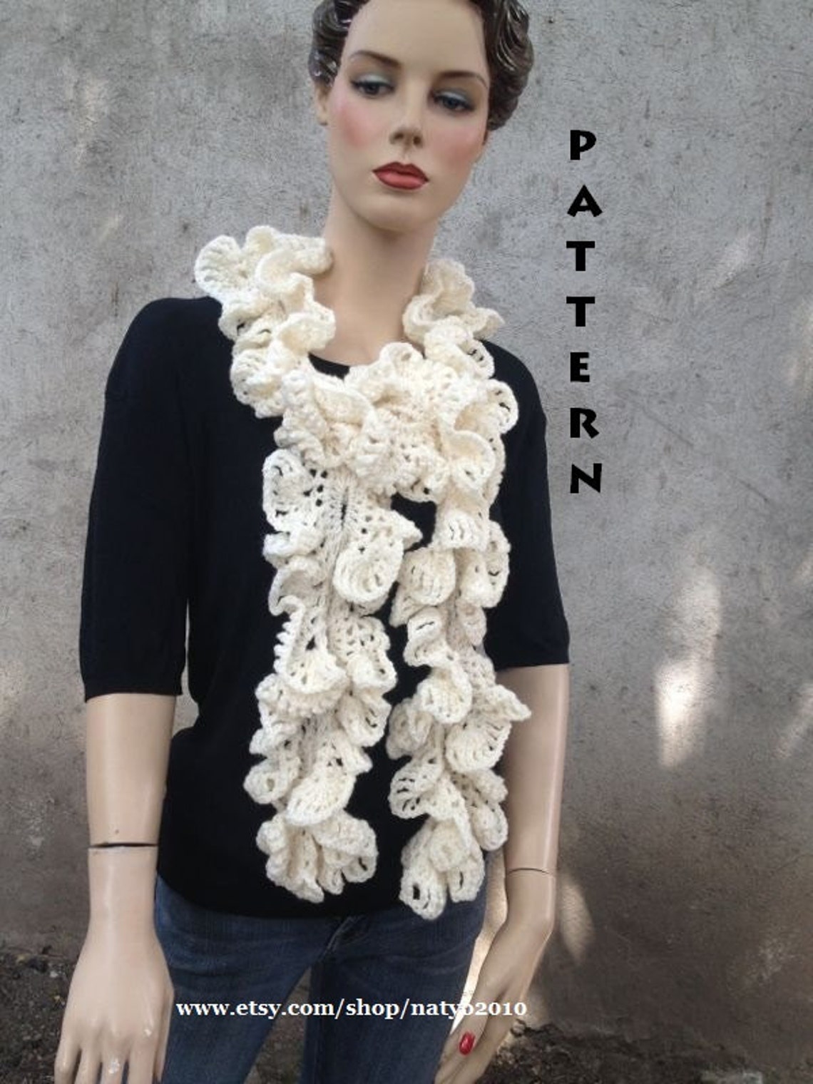 INSTANT DOWNLOAD Ruffled Cute Crochet Scarf Pdf Pattern | Etsy