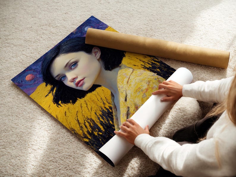 Angel Wings Portrait Art - Golden Yellow Contemporary Wall Art, Modern ...