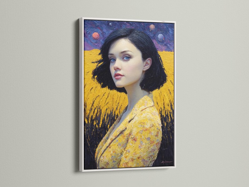 Angel Wings Portrait Art - Golden Yellow Contemporary Wall Art, Modern ...