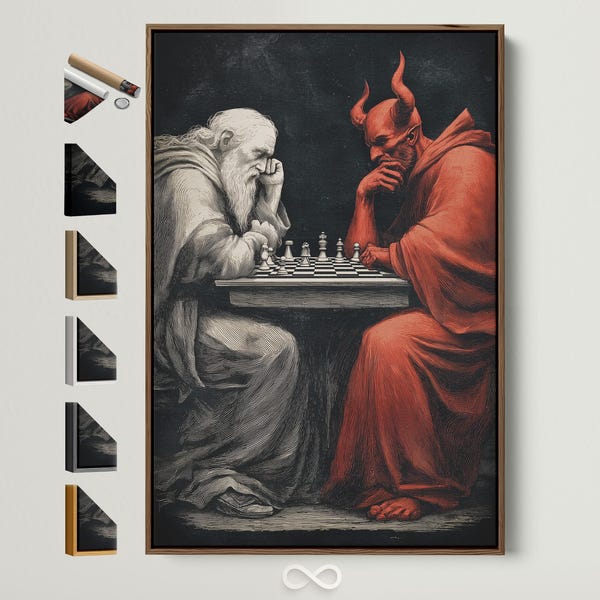 Devils Checkmate Painting - Etsy
