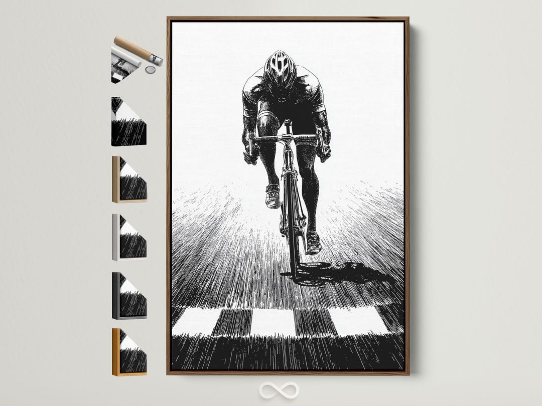 Cycling Art Print - Vintage Bicycle Wall Art, Road Bike Canvas Print ...