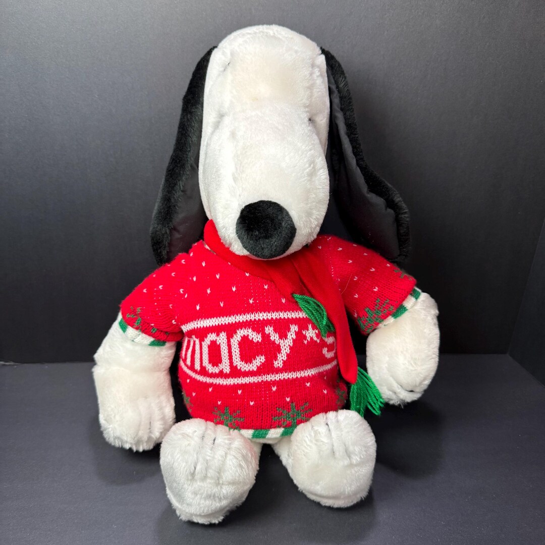SNOOPY Vintage Macy’s 19” Christmas Sweater Plush United Feature ...