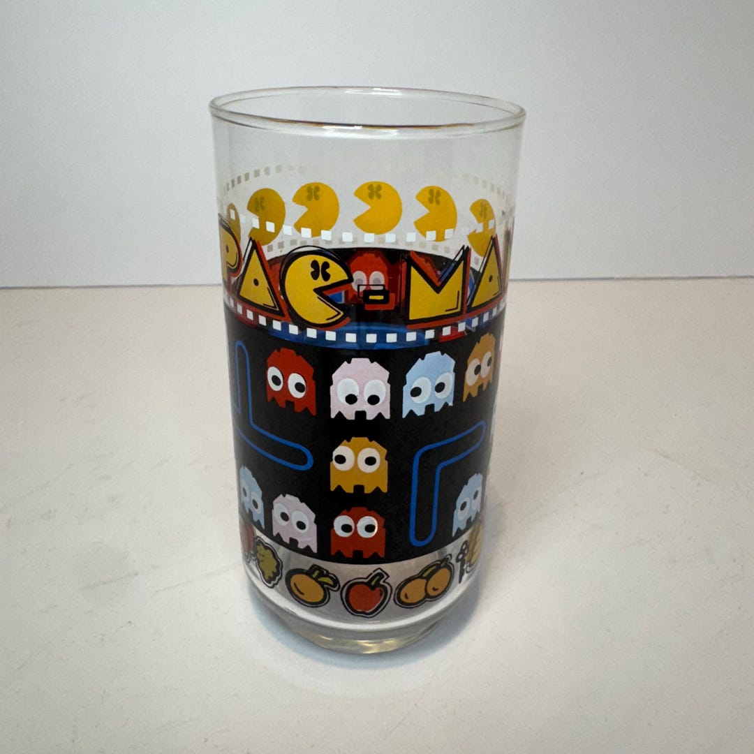 PAC-MAN Vintage 1980 Pac Man Glass Bally Midway Mfg Co. 5-5/8" Tall - Etsy
