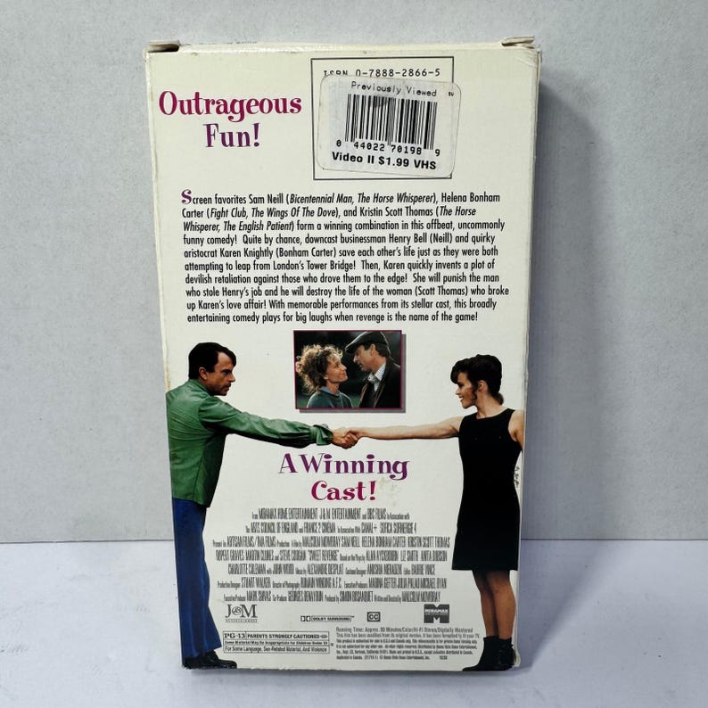 Sweet Revenge VHS Sam Neill Helena Bonham Carter Miramax 1998 Comedy ...