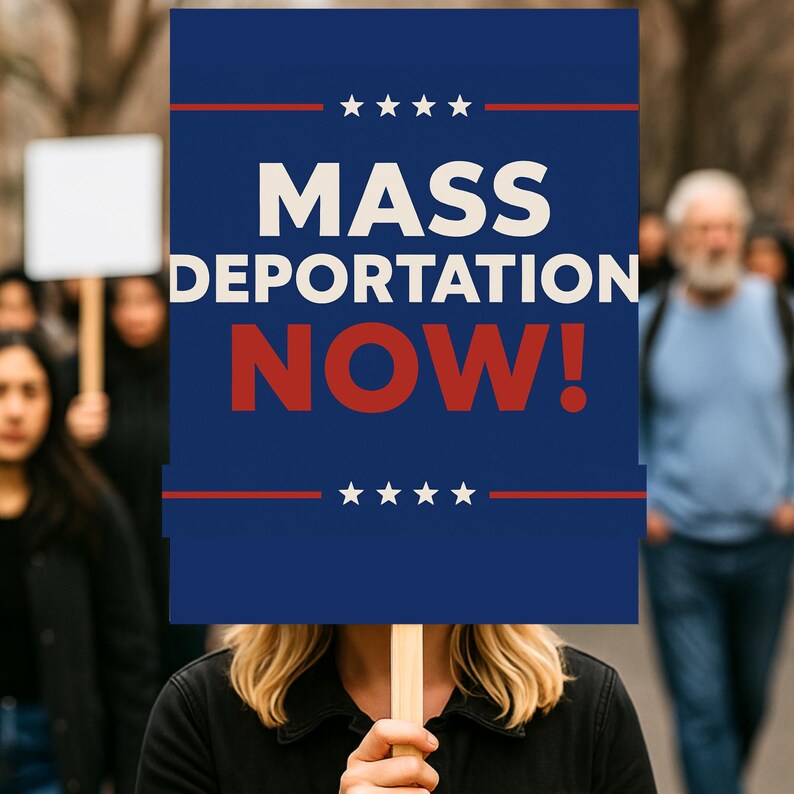 Mass Deportation Now! Protest Sign, Anti Trump Yard Sign, Anti ICE Sign ...