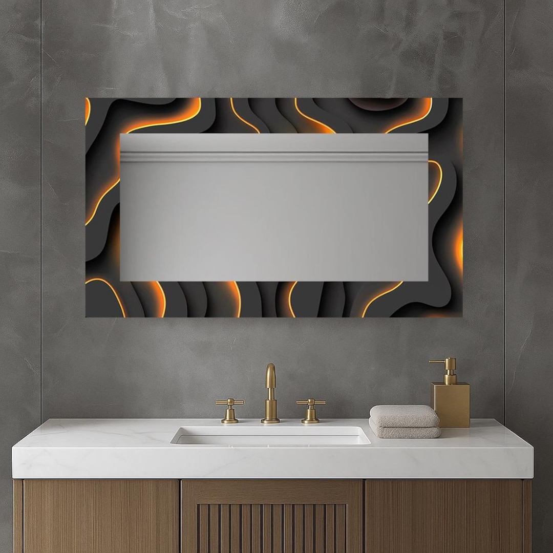 Modern Rectangular Wall Mirror – Decorative Tempered Glass, Custom ...