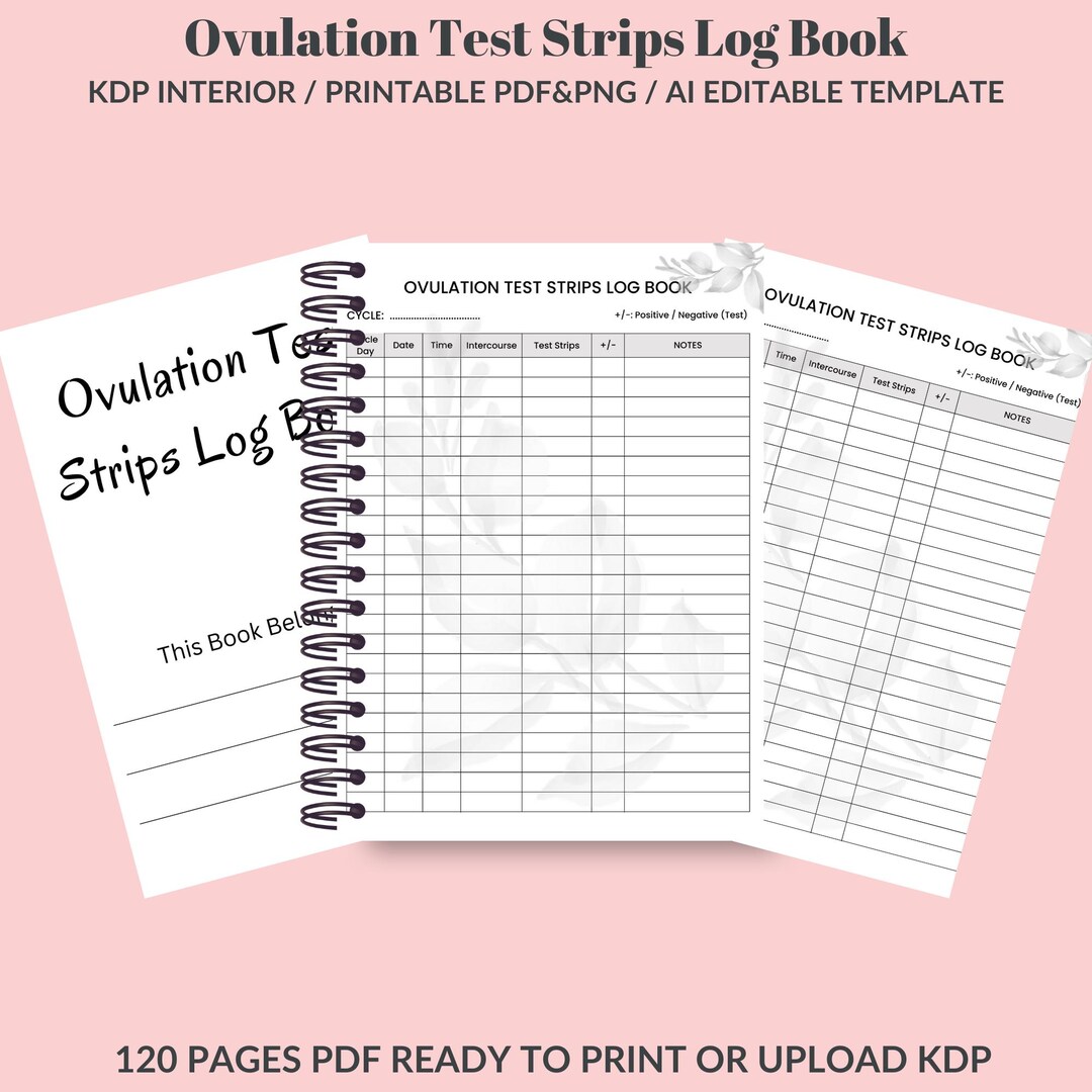 Ovulation Test Strips Log Book – Printable Fertility Tracker, Canva ...