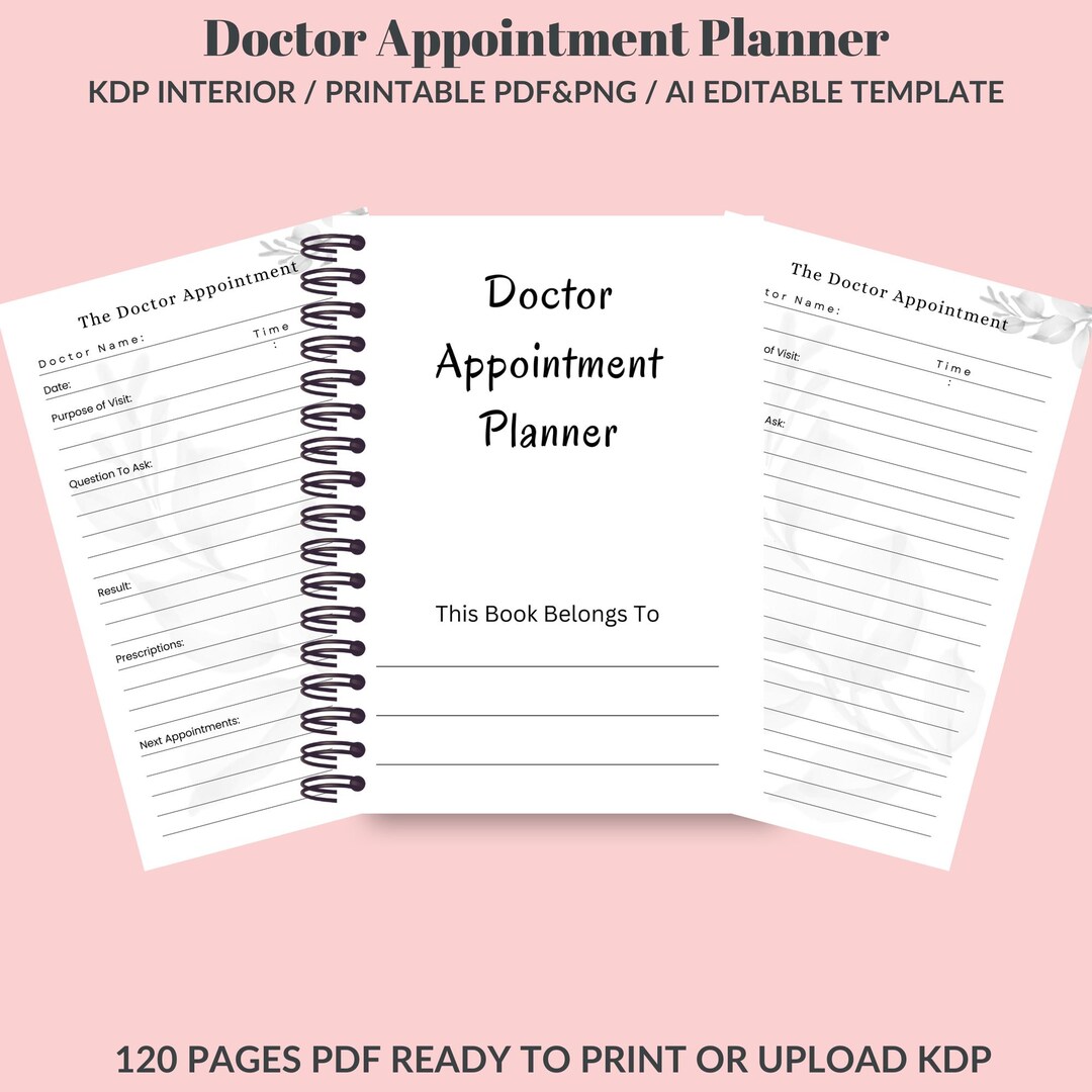 Doctor Appointment Planner PDF – Printable Medical Visit Tracker ...