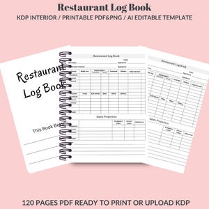 Restaurant Log Book – Printable Daily Operations Tracker, Canva ...