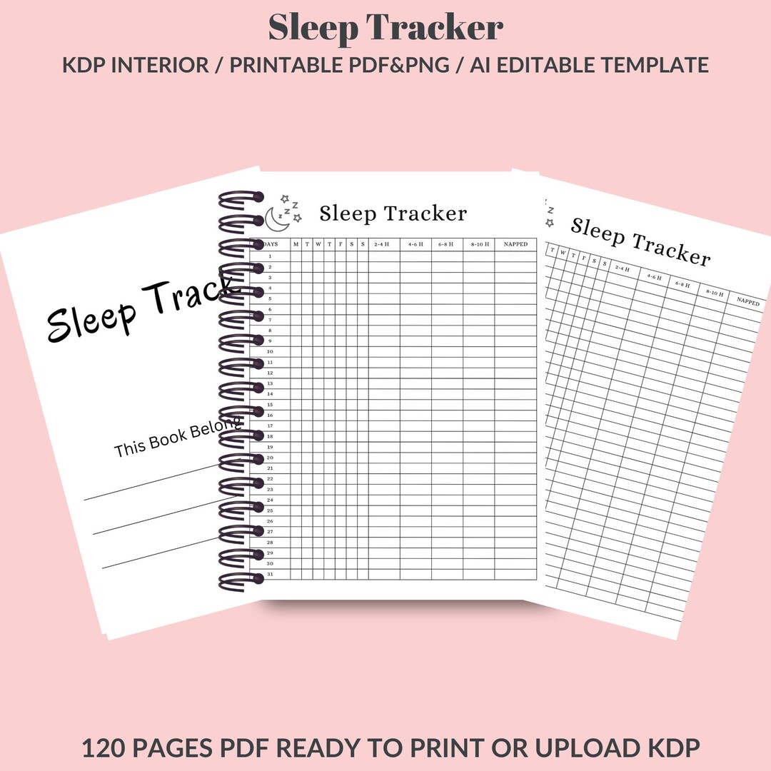 Sleep Tracker – Printable Sleep Log, Canva Template, PDF PNG Powerpoint ...