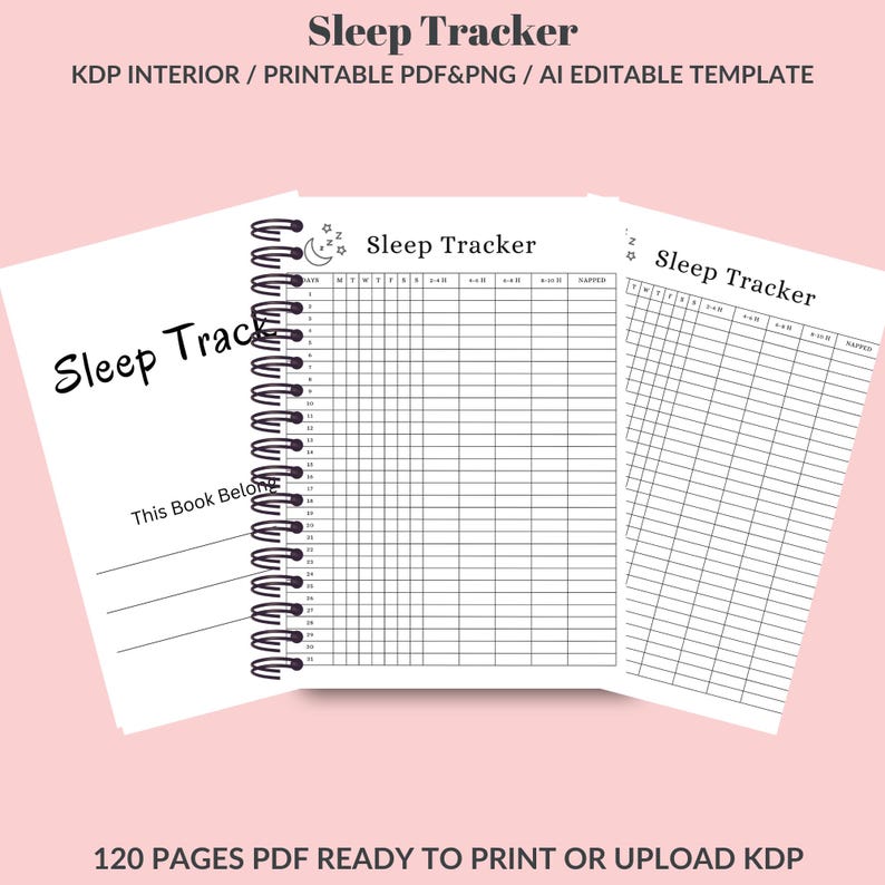 Sleep Tracker – Printable Sleep Log, Canva Template, PDF PNG Powerpoint ...