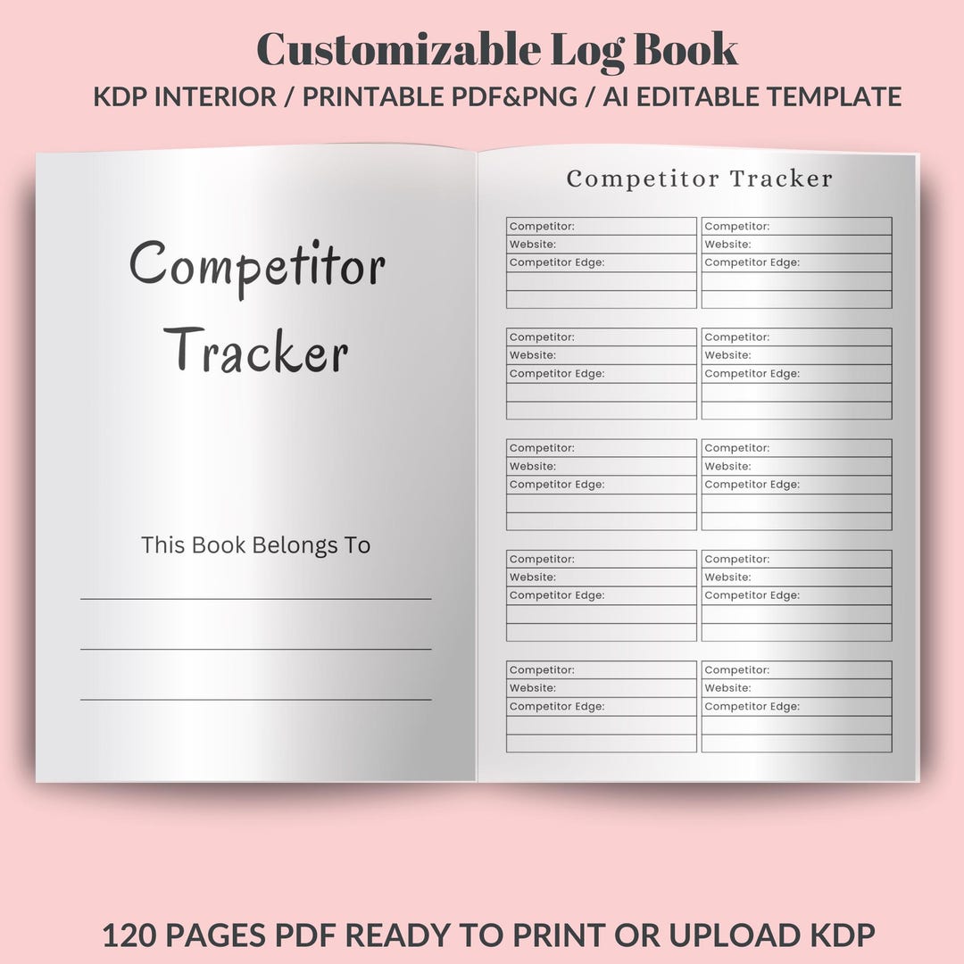 Customizable Log Book | Editable Template, Personal Planner, Notes ...