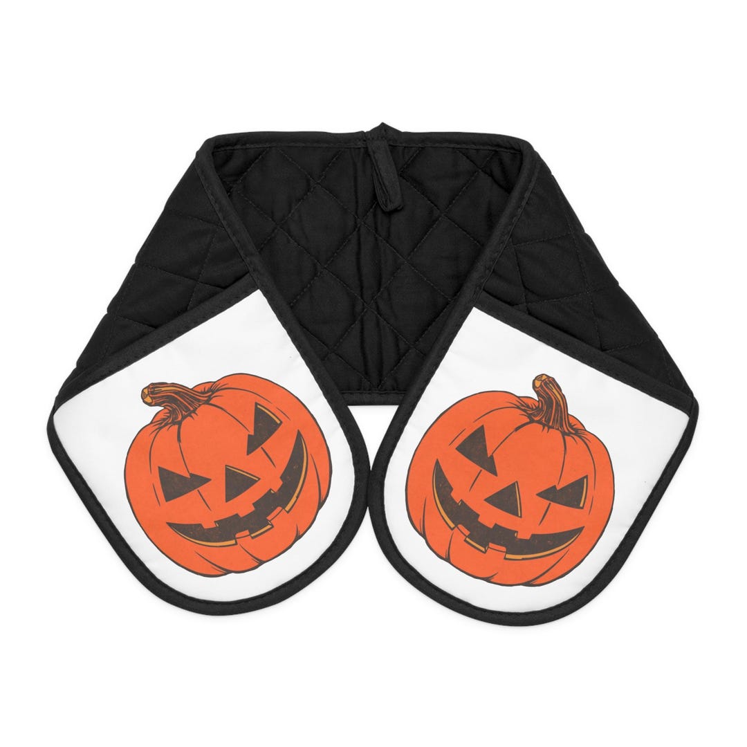 Vintage Style Jack-o-lantern Halloween Pumpkin Oven Mitts | Heat ...