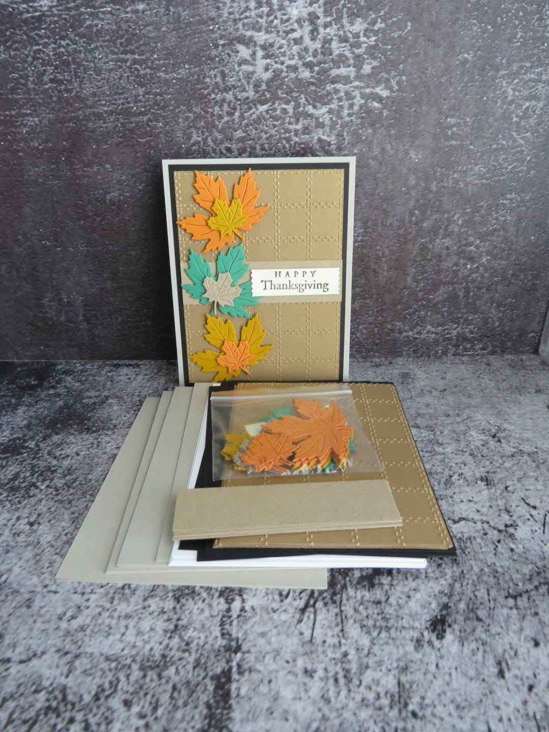 Handmade Thanksgiving Card Kit: Embossed Design, 6 Cards & Envelopes - Etsy