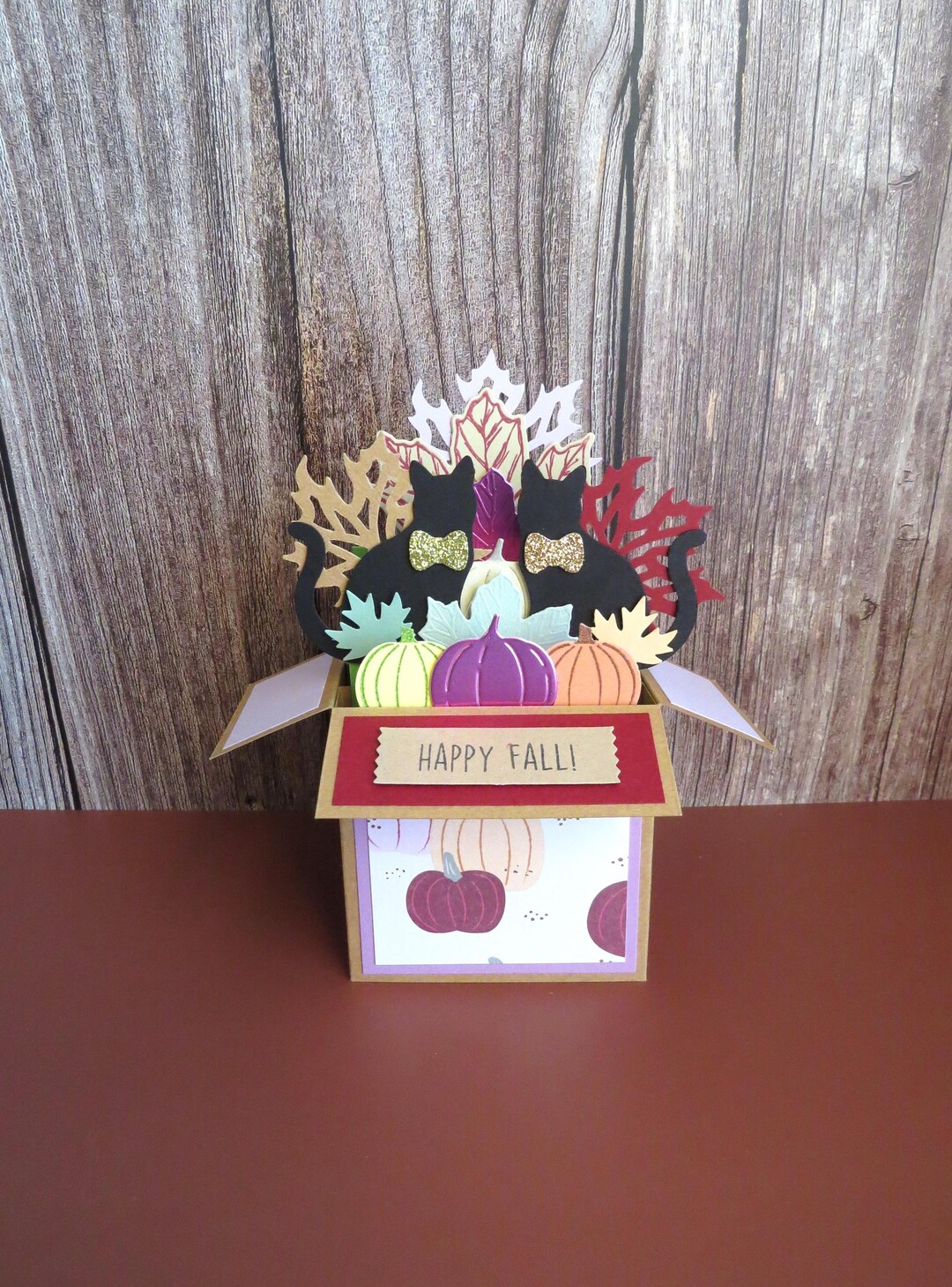 Handmade Happy Fall Pop up Card, Autumn Card, Pumpkin Card, Black Cat ...