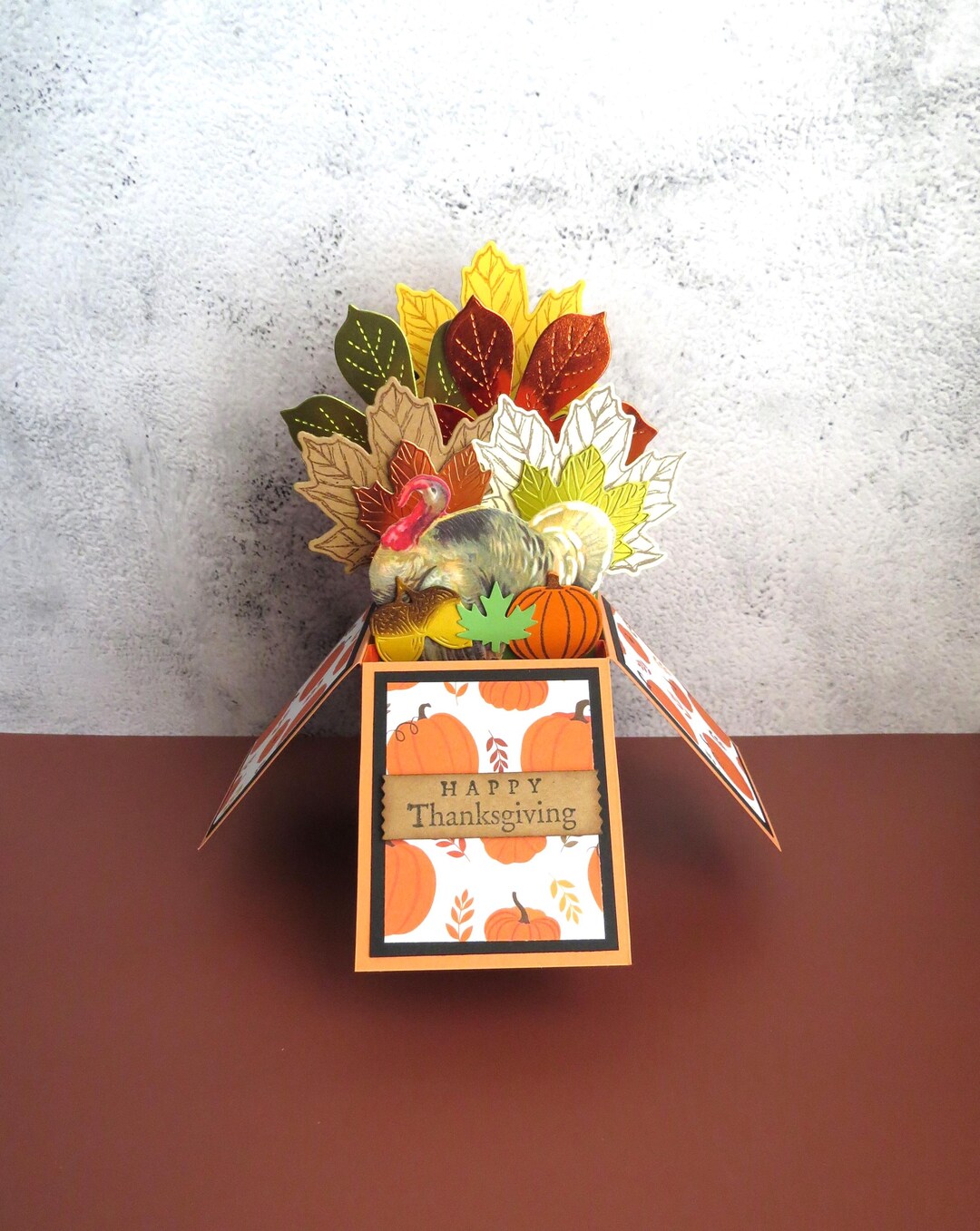 Handmade Happy Thanksgiving Pop up Card, Greeting Card, Turkey ...