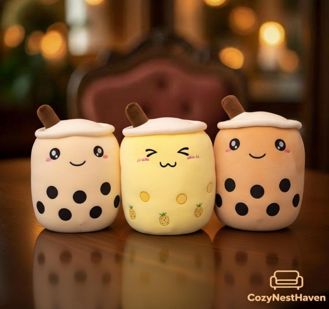 Kawaii Boba Bubble Tea Stuffy – Cute Dessert Stuffy, Aesthetic Room ...