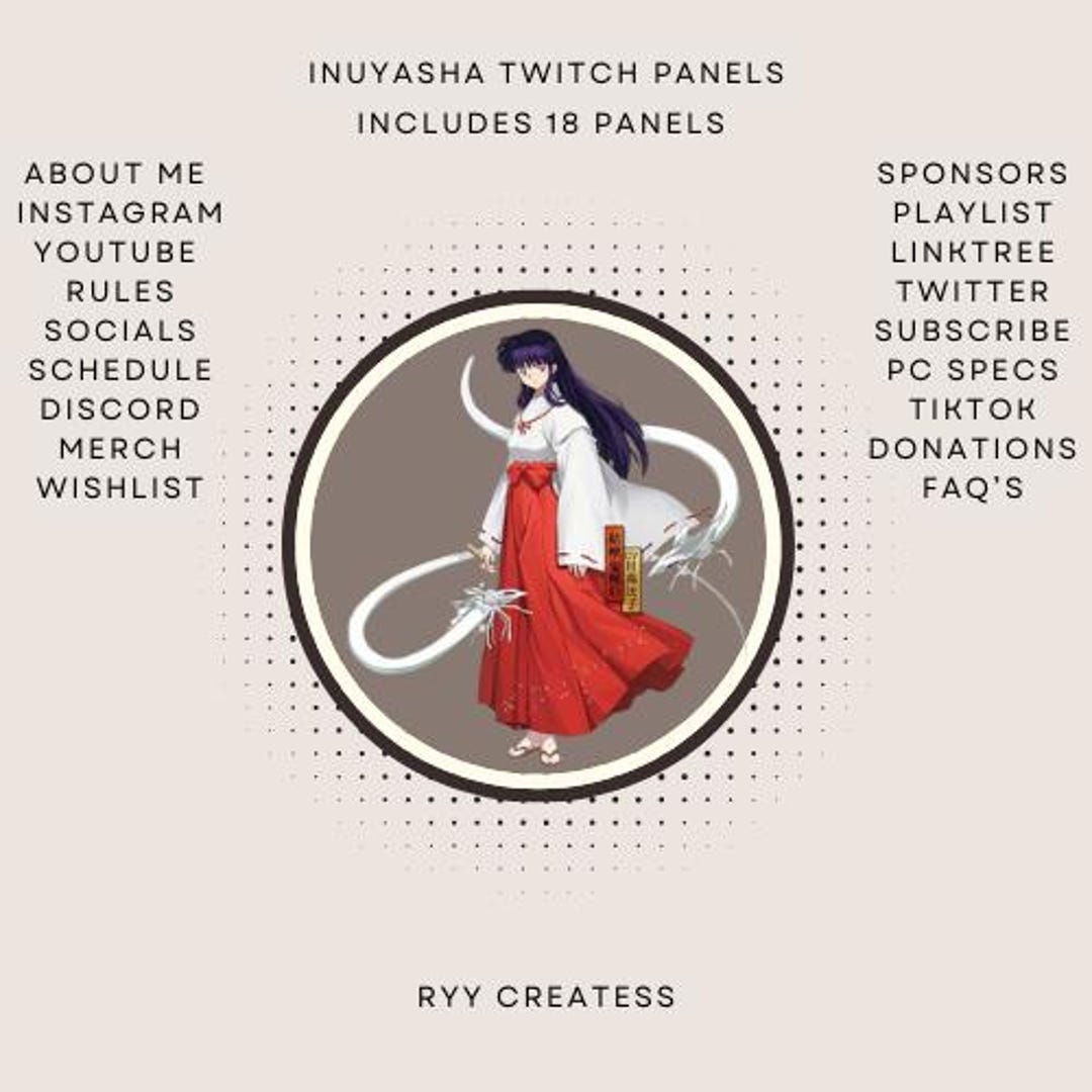 Inuyasha Twitch Panels - Etsy