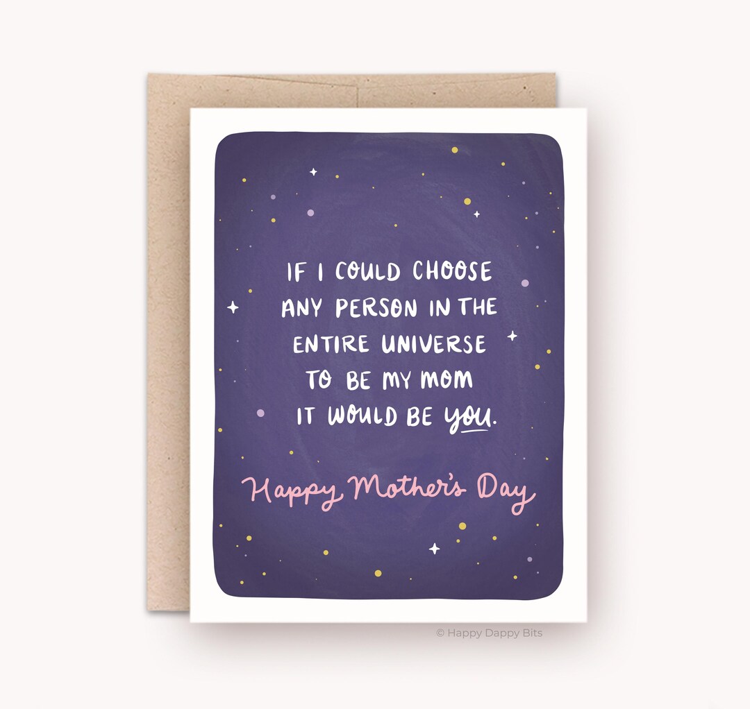 Stars Mothers Day Card, Best Mom in the Universe Card, Purple Recycled ...