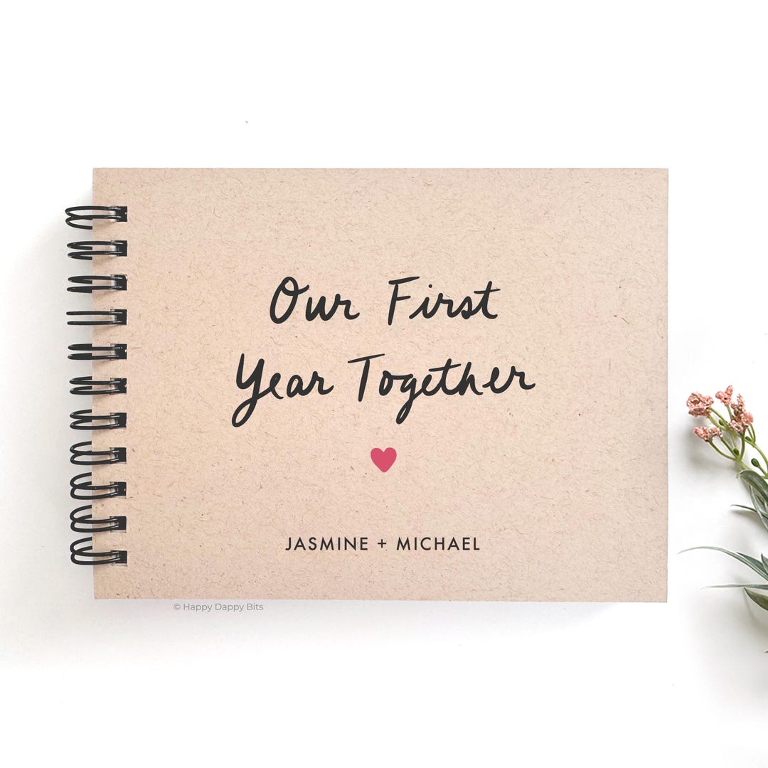 Our First Year Anniversary Scrapbook, 5x7" or 4.25x5.5" Personalized ...