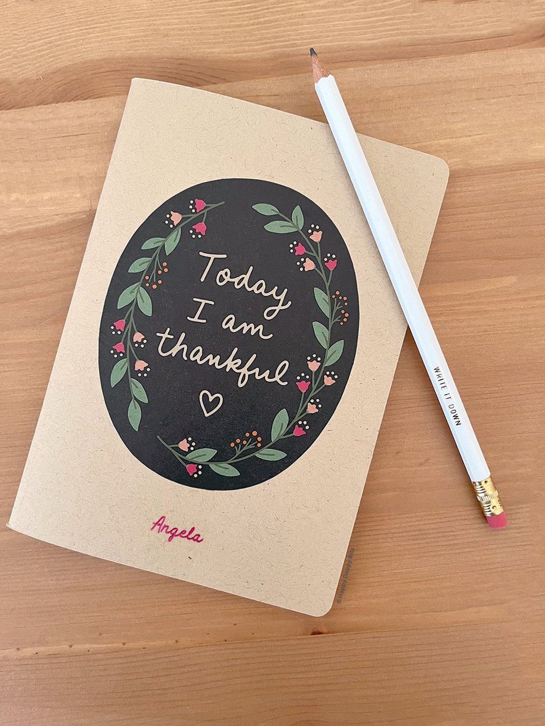 Personalized Gratitude Journal, 5x7" Today I Am Thankful For, Eco ...