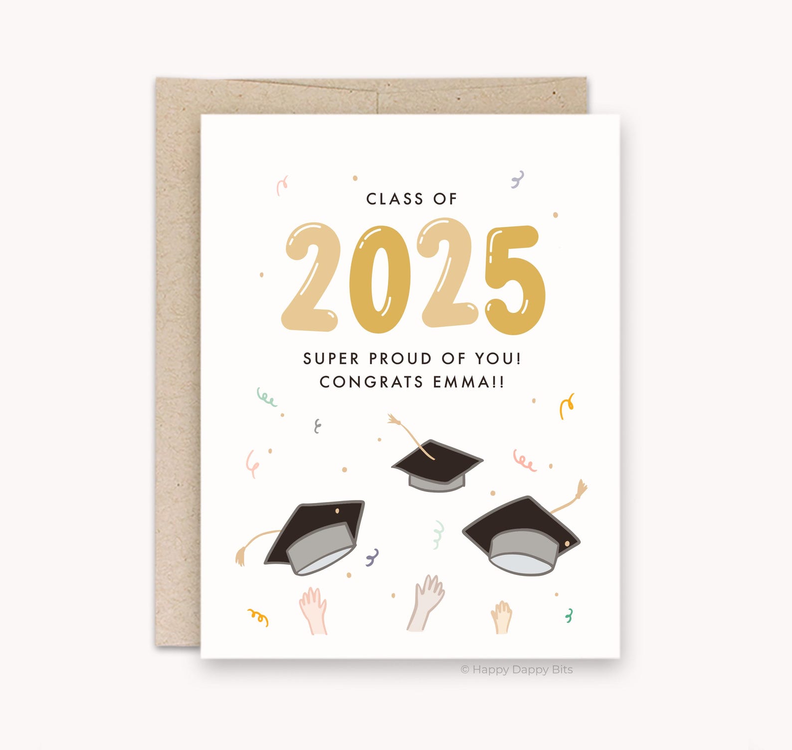Personalized Graduation Card for Her - Class of 2025 Congrats Card for ...