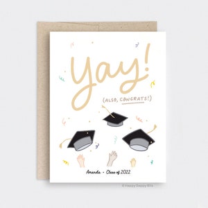 Personalized Graduation Card for Her - Yay Also Congrats Card for Him ...