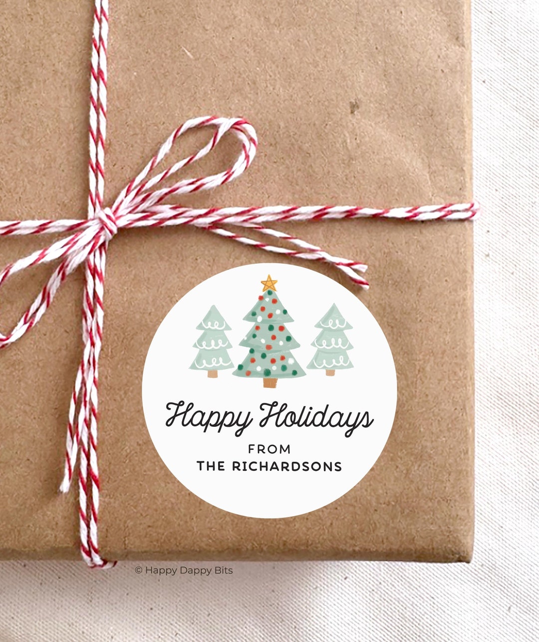 Personalized Holiday Gift Labels - Recycled Christmas Trees Gift Tags ...