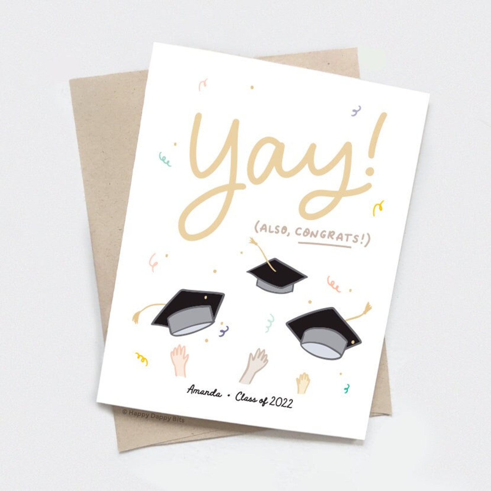 Personalized Graduation Card for Her Yay Also Congrats Card - Etsy