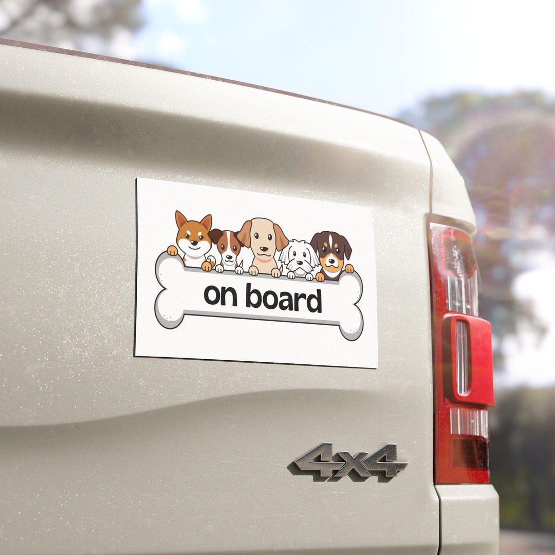Cute Dogs on Board Car Magnet for Pet Lovers, Dog Magnets, Pet Magnet ...