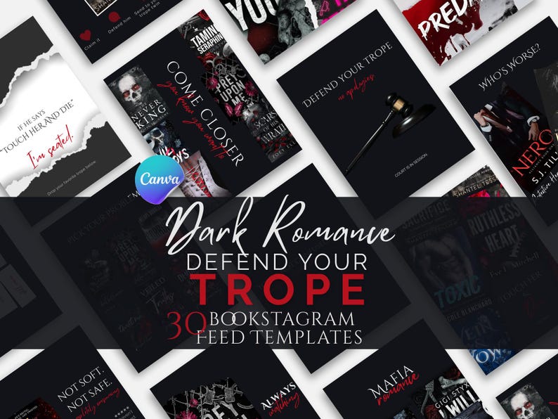 Dark Romance Trope Templates Canva Bookstagram Defend Your Trope 30 ...
