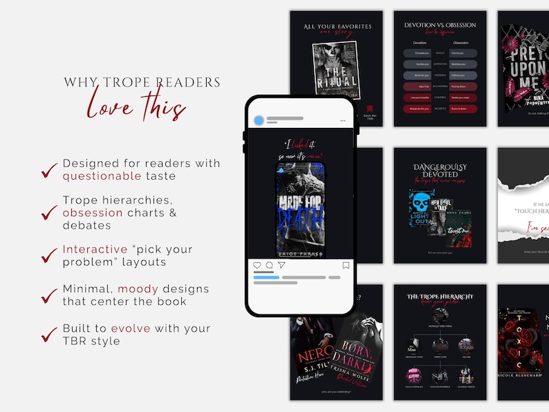 Dark Romance Trope Templates Canva Bookstagram Defend Your Trope 30 ...