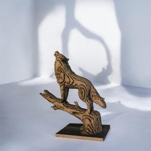 Laser Cut Wolf Sculpture | 3D Layered Wood Art (SVG DXF Digital File ...