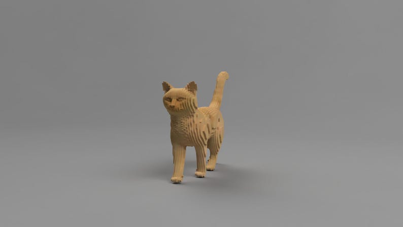 3D Layered Cat Sculpture Laser Cut File | Wooden Cat Decor Template ...