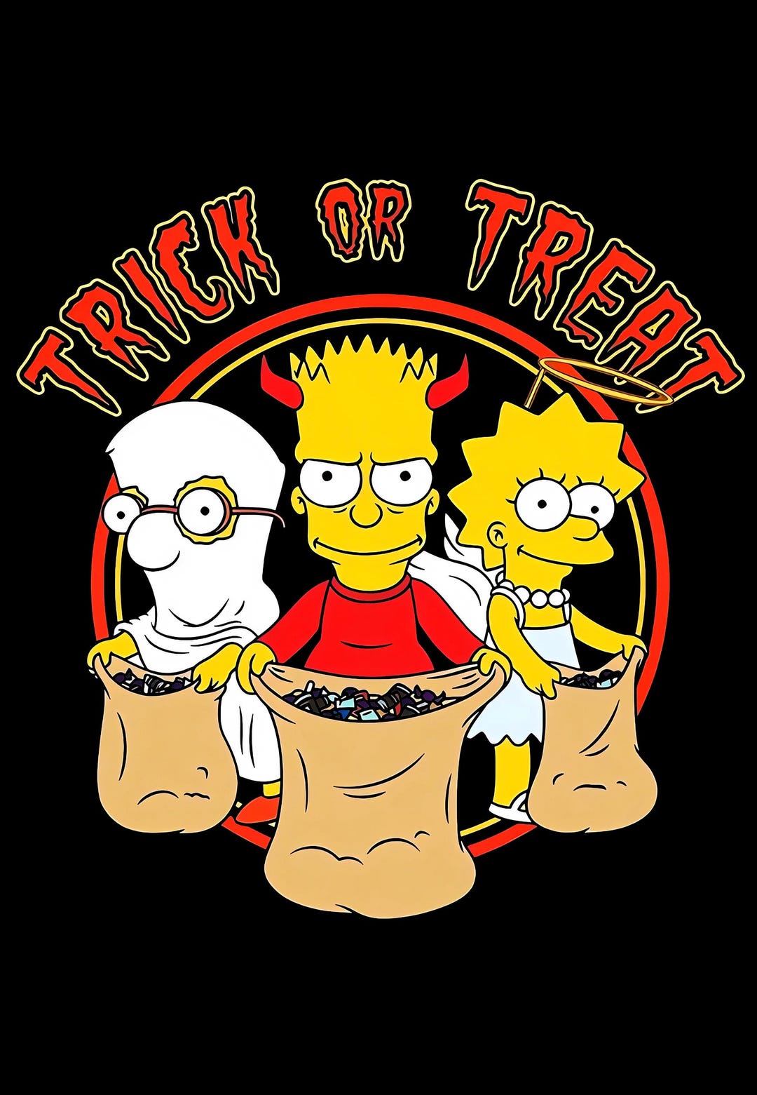 Halloween Design the Simpsons Dtf Png Halftone T-shirt Digital Screen ...