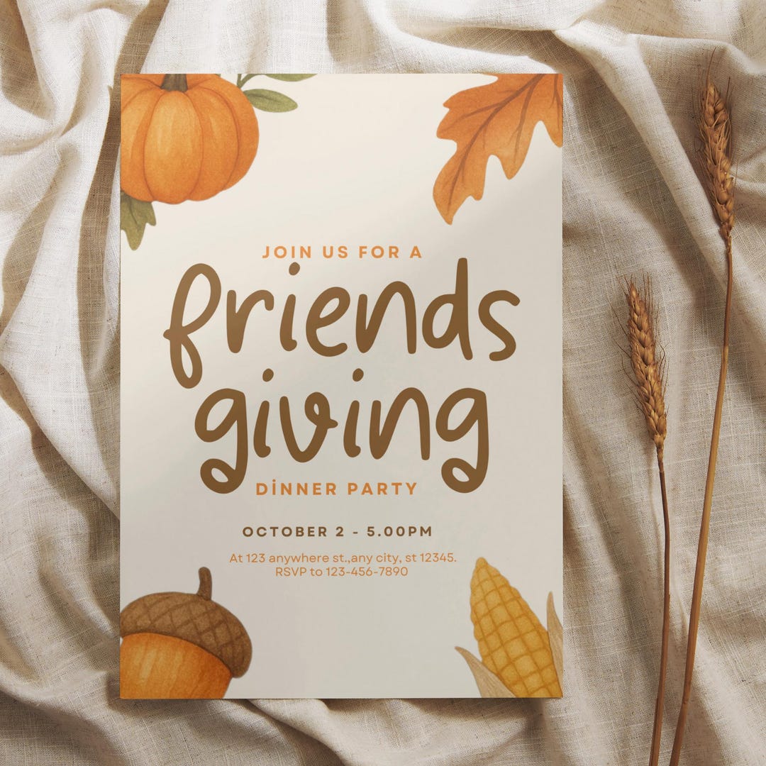 Thanksgiving Dinner Invitation | Let's Gather Invitation | Let's Give ...