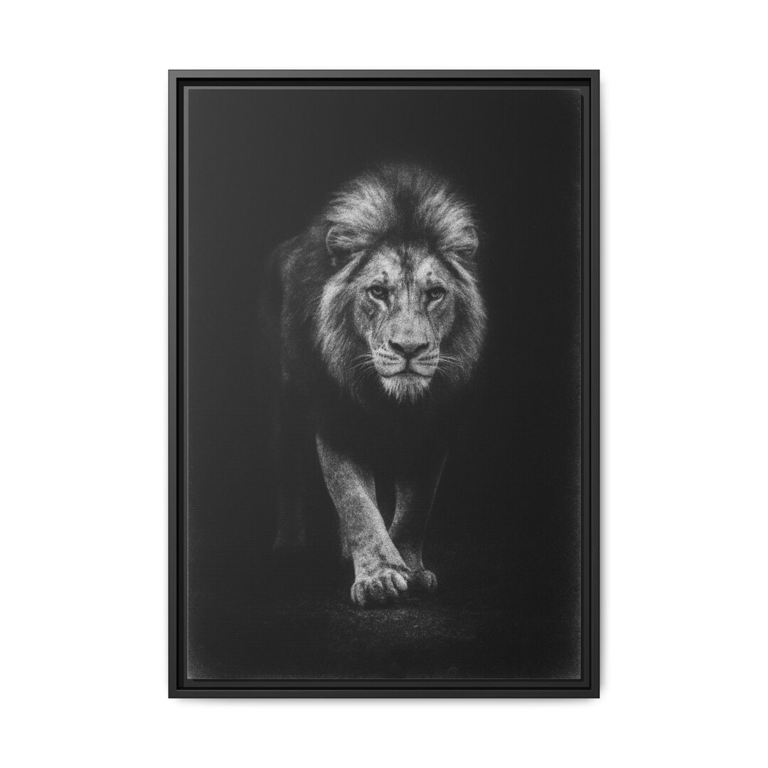 Lienzo de león enmarcado: Elegancia rugiente - Bold Safari Decor - Etsy ...