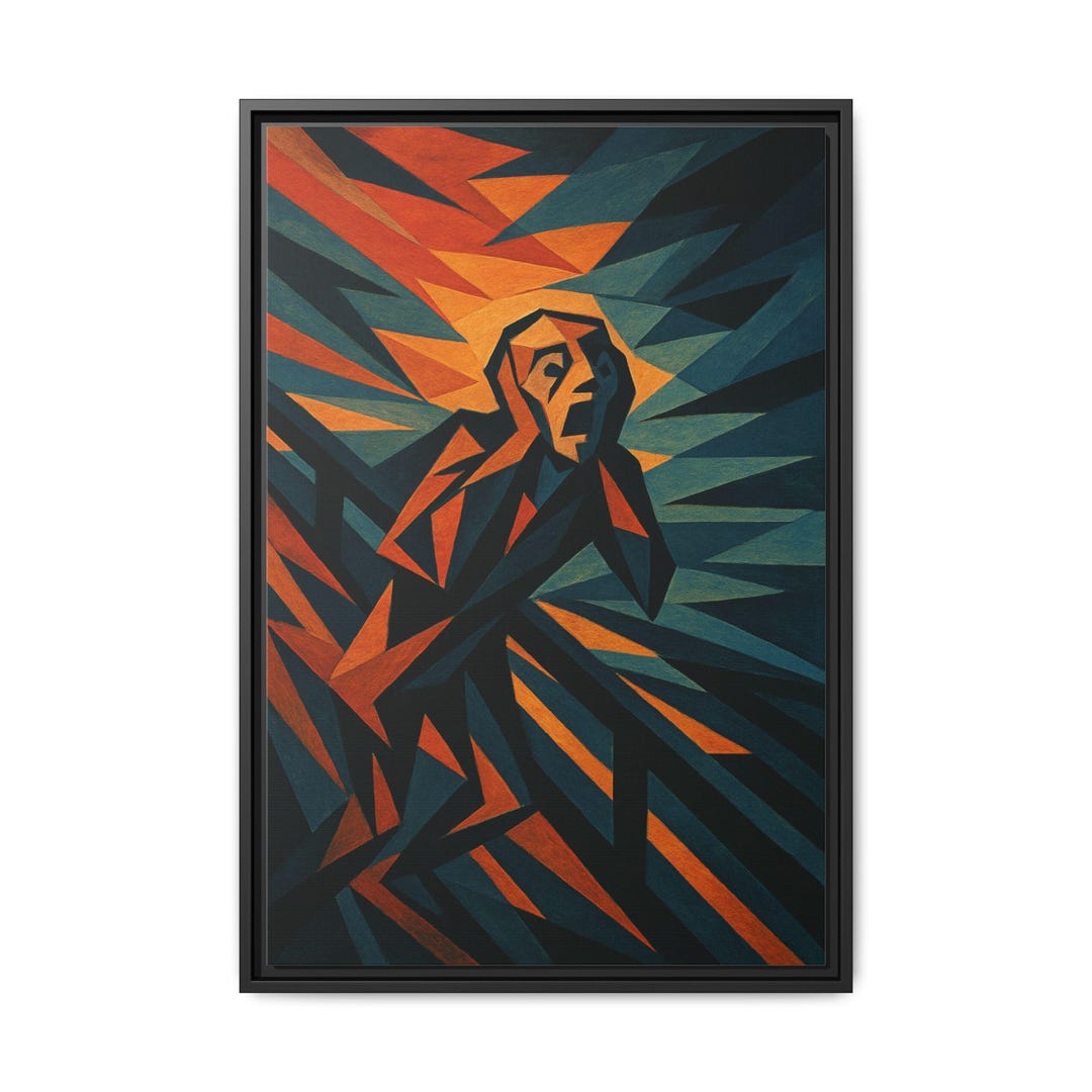 Abstract Geometric Scream Matte Canvas Framed | Modern Wall Art - Etsy