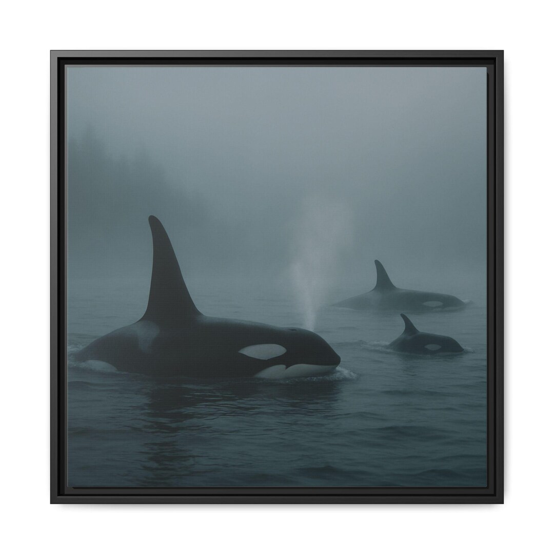 Orca Framed Canvas Art: Coastal Ocean Decor, Marine Life Gift - Etsy