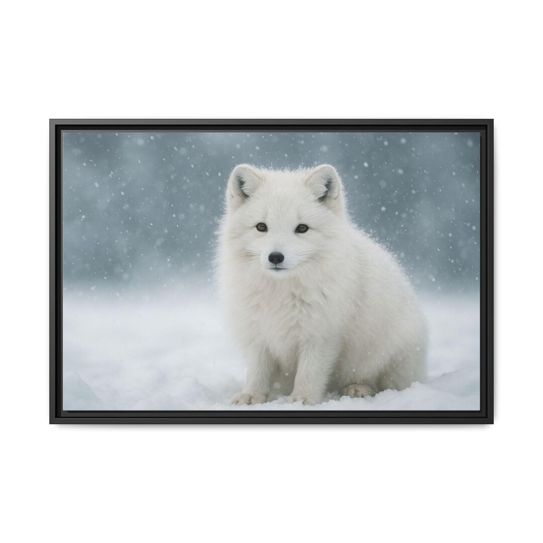 Arctic Fox Snow Portrait Matte Canvas Framed | Winter Wildlife Wall Art ...
