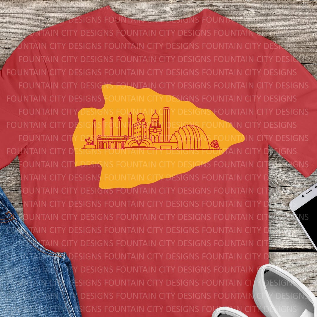Kansas City Arrowhead Skyline Design: Chief SVG & PNG (digital Download ...